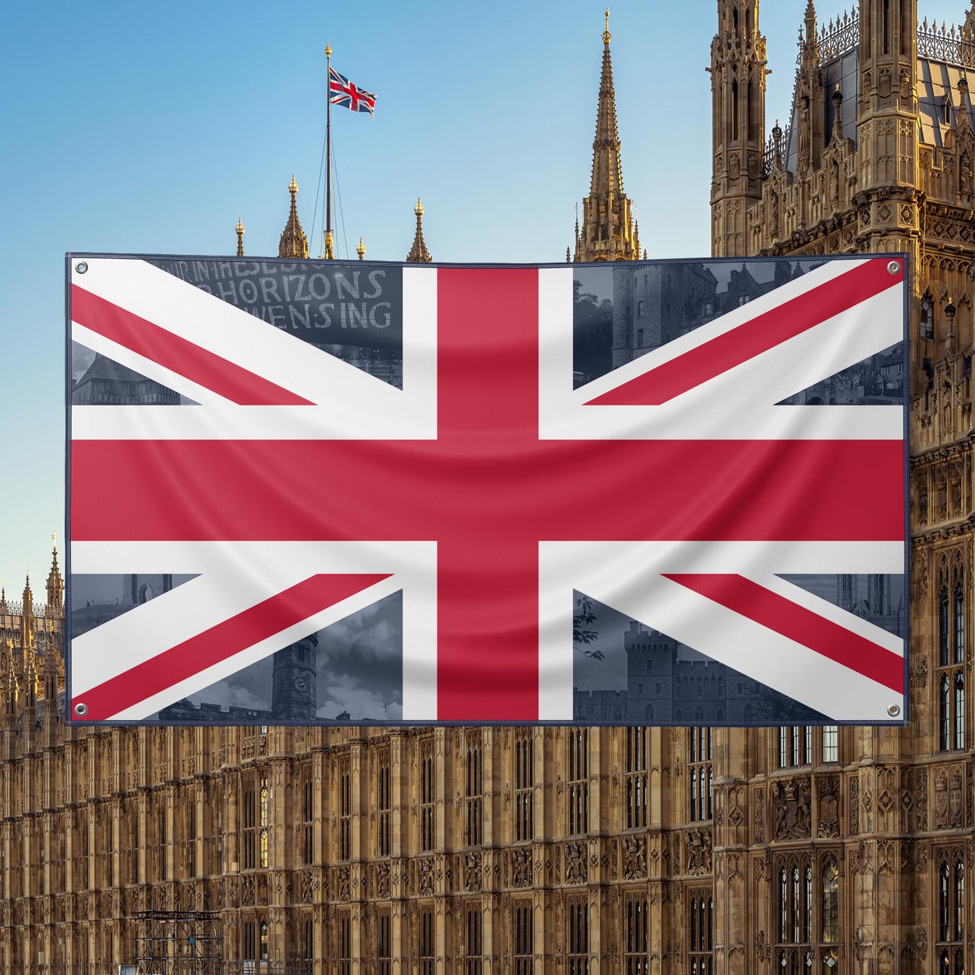 Union Flag Landmarks - Fully Customisable (5X3 FT) – Terrace Flags
